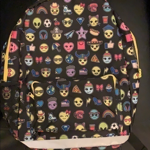 Accessories | Emoji Kids School Back Pack Black Smiley Faces | Poshmark